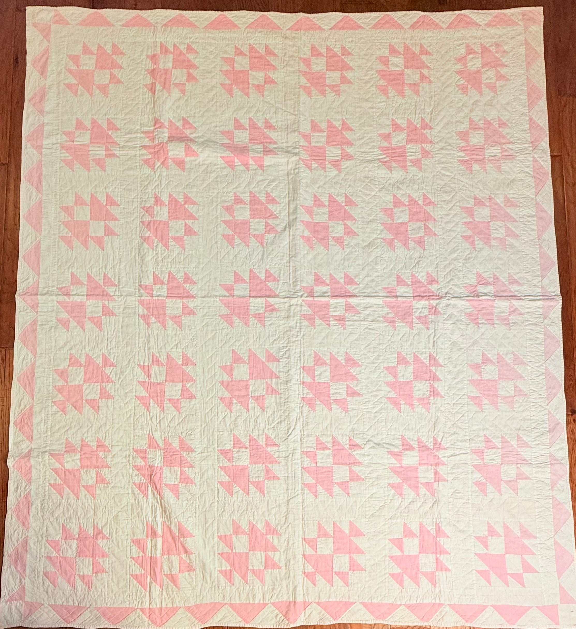 Pink and White Double X Quilt – Cindy's Antique Quilts